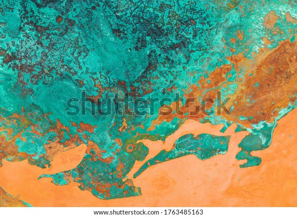 Copper Oxide Effect Texture Background Stock Photo 1763485163 ...