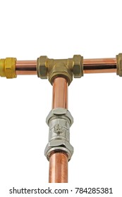 Copper Pipework Copper Pipe Compression Fittings Stock Photo 784285381 ...