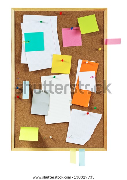 Cork Board Notes Clipping Path Included Stock Photo 130829933 ...