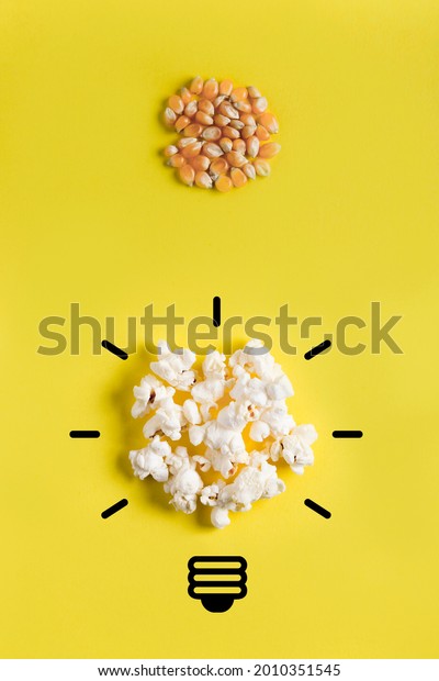 Corn Kernels Popcorn Light Bulb Drawing Stock Photo 2010351545 ...