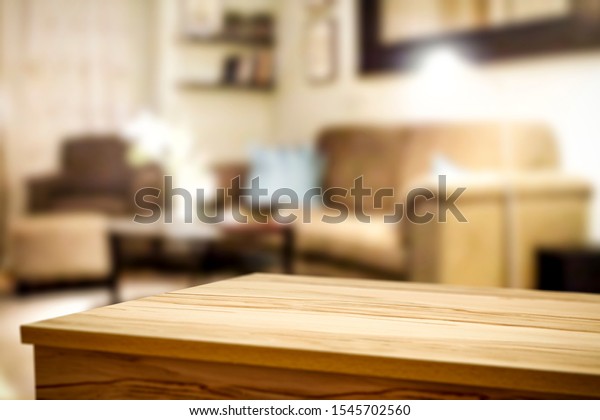 Corner table background of free space for your decoration and blurred ...