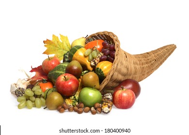 Cornucopia Still Life On White Stock Photo (Edit Now) 180400946
