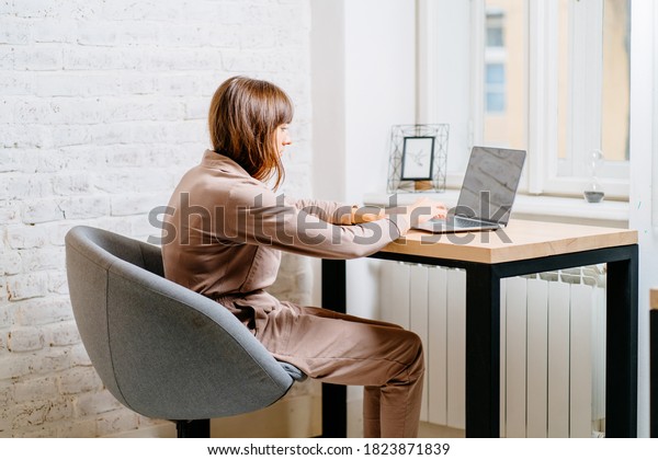 Correct Position Posture When Working Computer Stock Photo (Edit Now ...