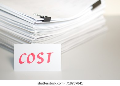 Cost Stack Documents On White Desk Stock Photo 718959841 | Shutterstock