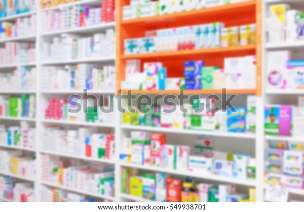 Counter Store Table Pharmacy Background Shelf Stock Photo 549938701 ...