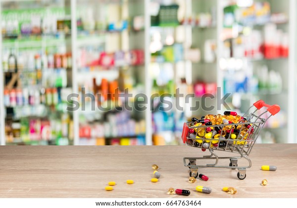 Counter Store Table Pharmacy Background Shelf Stock Photo (Edit Now ...