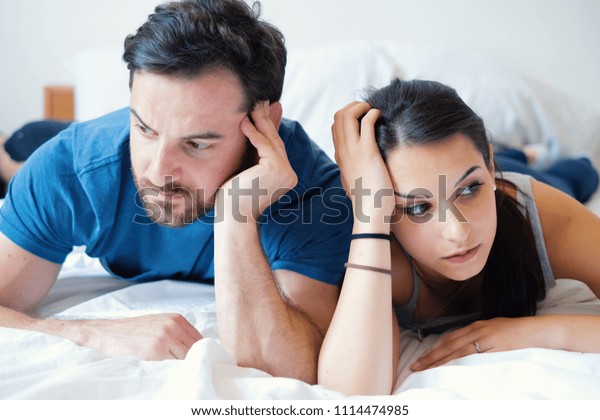 Couple Having Problem Feeling Sad After Stock Photo 1114474985 ...
