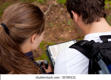 Couple Orienteering With A Map PPT template 31 | CrystalGraphics