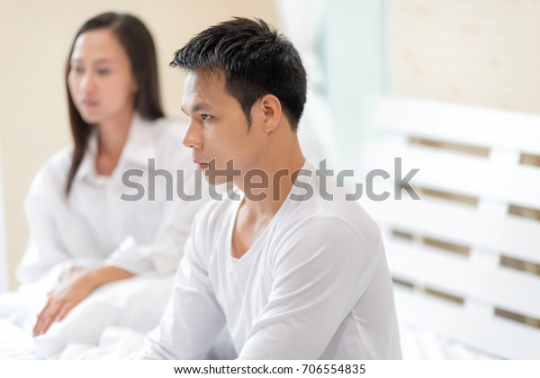 Couple Relationship Problems Bed Speaking Each Stock Photo 706554835 ...
