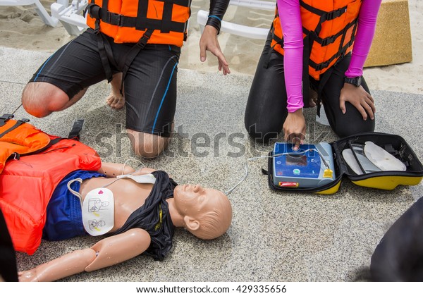 Cpr Drowning Aed Stock Photo (Edit Now) 429335656