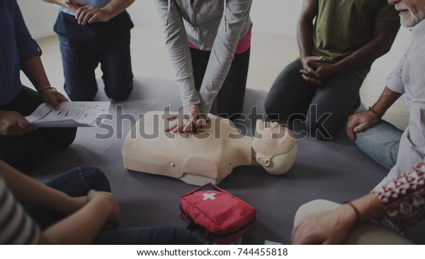 Cpr First Aid Training Concept Stock Photo (Edit Now) 744455818