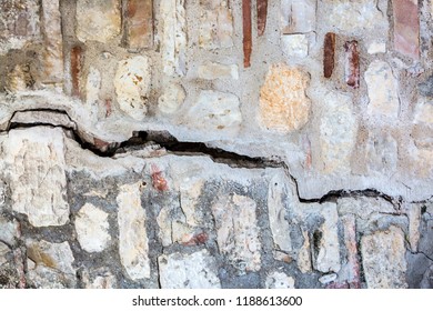 Crack Stone Wall Large Split Earthquake Stock Photo 1188613600 ...