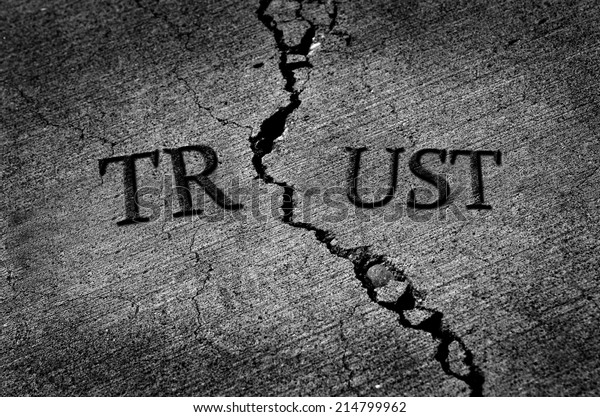 Cracked Cement Symbolizing Broken Trust Between Stock Photo (Edit Now ...