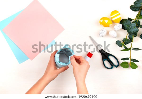 Craft Making Process Female Hands Stick Stock Photo 1920697100 ...