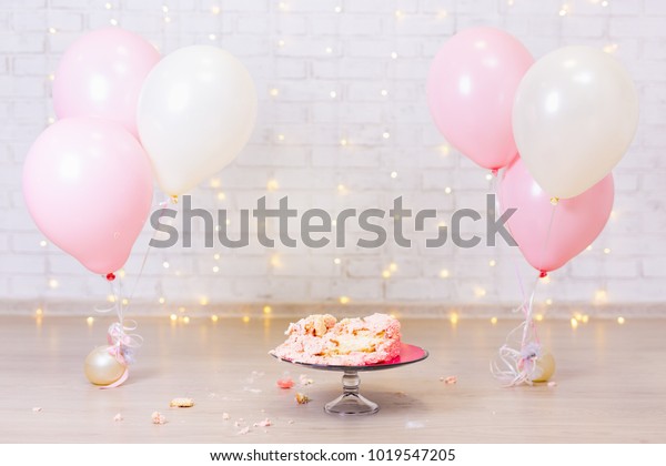 Crashed Party Background Smashed Cake Over Stock Photo 1019547205 ...
