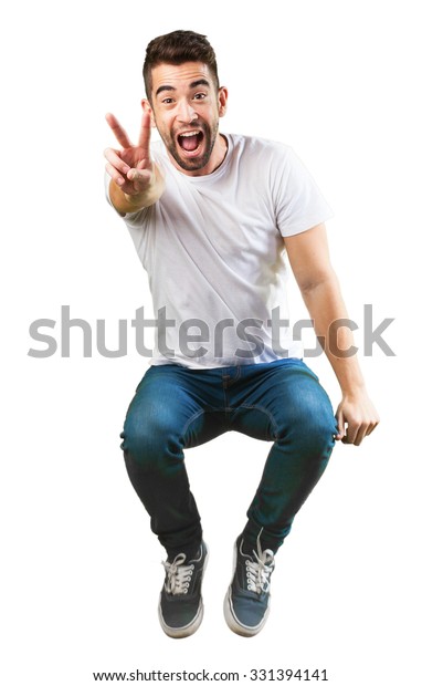 Crazy Man Jumping Stock Photo 331394141 | Shutterstock