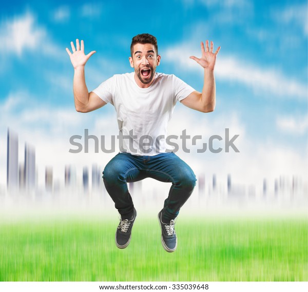 Crazy Man Jumping Stock Photo 335039648 | Shutterstock