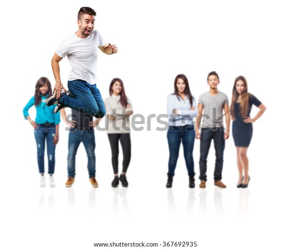 Crazy Man Jumping Stock Photo 367692935 | Shutterstock
