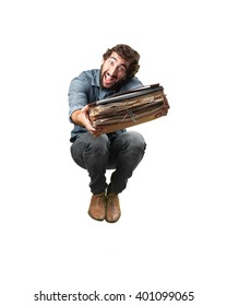 Crazy Man Jumping Surprised Expression Stock Photo 401099065 | Shutterstock