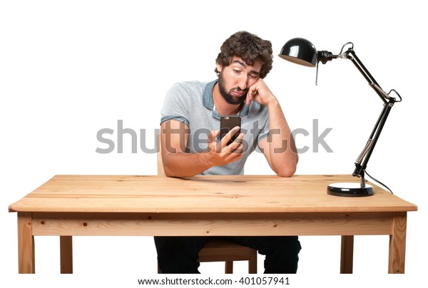 Crazy Man Sad Expression Stock Photo (Edit Now) 401057941