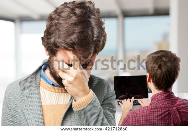 Crazy Man Sad Expression Stock Photo 421712860 | Shutterstock