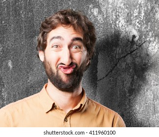 Crazy Manfunny Expression Stock Photo (Edit Now) 411958021