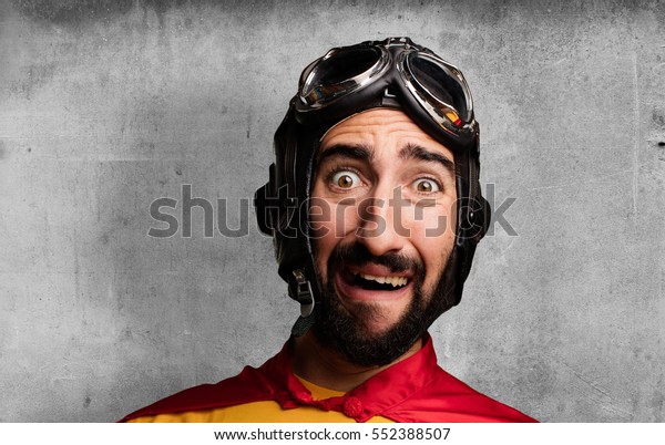 Crazy Super Hero Scared Pose 스톡 사진 552388507 | Shutterstock