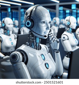 Male Female White Androids Working AI-generated image 2386508987 ...