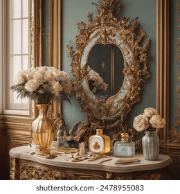 Create Extravagant Dressing Table Scene Focus AI 生成图片2478953913 ...
