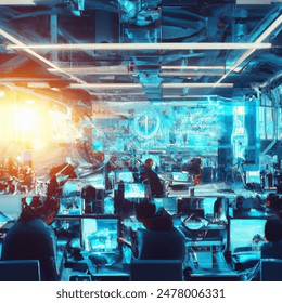 Create Image Depicting Bustling Hackathon Scene AI-generated image ...