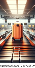 Create Image Featuring Front-facing Orange Luggage AI-generated image ...