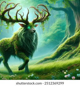 Fantasy Forest Creature Realistic Digital Illustration AI-generated ...