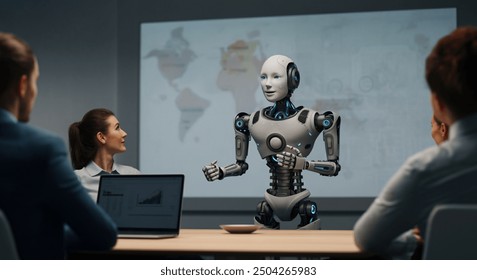 One Person One Cooperative Robot Stand AI-generated image 2508628915 | Shutterstock