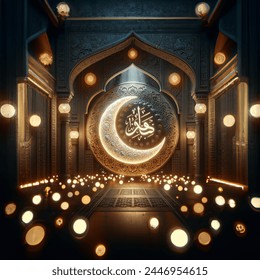 Create Numeric 3d Moon Shape Eid AI-generated image 2446954713 ...