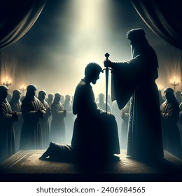 Create Scene Man Getting Knighted Image AI-generated image 2406984731 ...