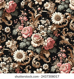 Create Seamless Pattern Rich Baroque Floral AI-generated image ...