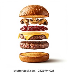 Smash Burger Separated Between Each Layer AI-generated image 2512138173 ...