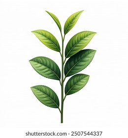 Create Set Separate Tea Leaves Illustration AI-generated image ...