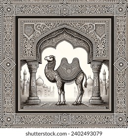 Create Square Vector Image Decorated Camel AI-generated image ...