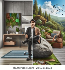 Create Vertical Split Image Young Indian AI-generated image 2517513627 ...