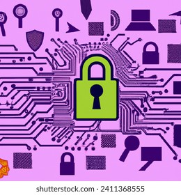 Abstract Illustration Cybersecurity Information Technology Minimalistic ...