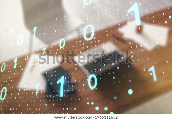 Creative Abstract Binary Code Sketch Modern Stock Photo 1965111652 ...
