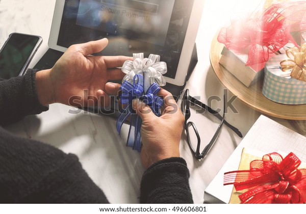 Creative Choosing Gift Laptop Computer Smart Stock Photo (Edit Now ...
