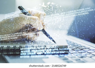 Creative Concept Code Skull Illustration Hand Stock Photo 2148526749 ...