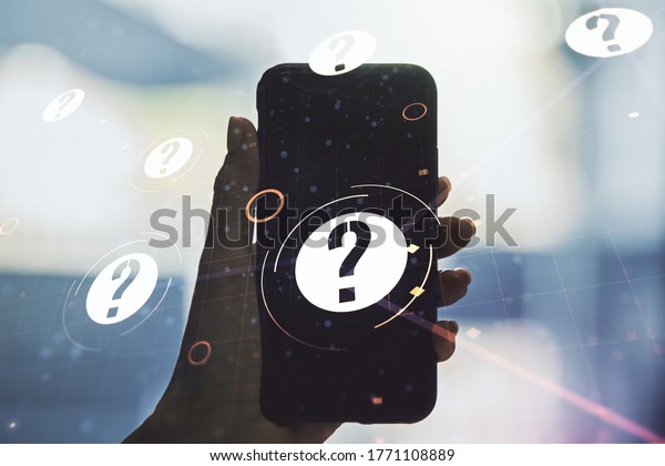 Creative Concept Question Mark Illustration Hand Stock Photo 1771108889 ...