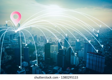 Creative Design Network Connection Concept Landmark Stock Photo ...