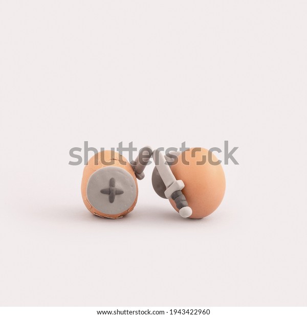 Creative Easter Concept Eggs Fighting Swords Stock Photo 1943422960 ...