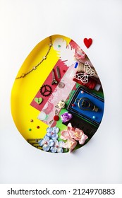 Creative Easter Layout Creative Materials On Stock Photo 2124970883 ...