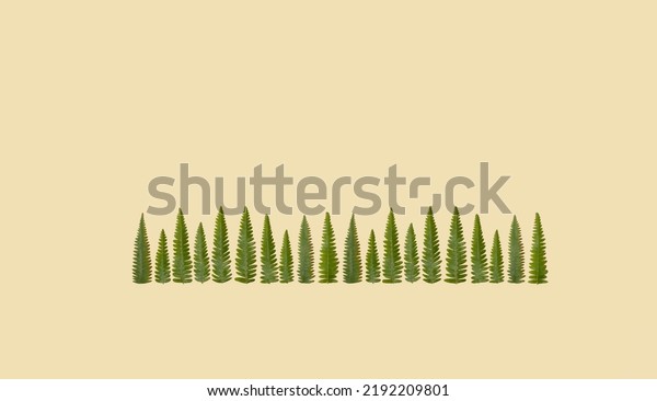 Creative Layout Forest Treeline On Pastel Stock Photo 2192209801 ...