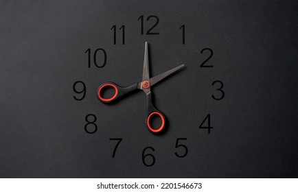 Creative Layout Hour Clock Made Scissors Stock Photo 2201546673 ...